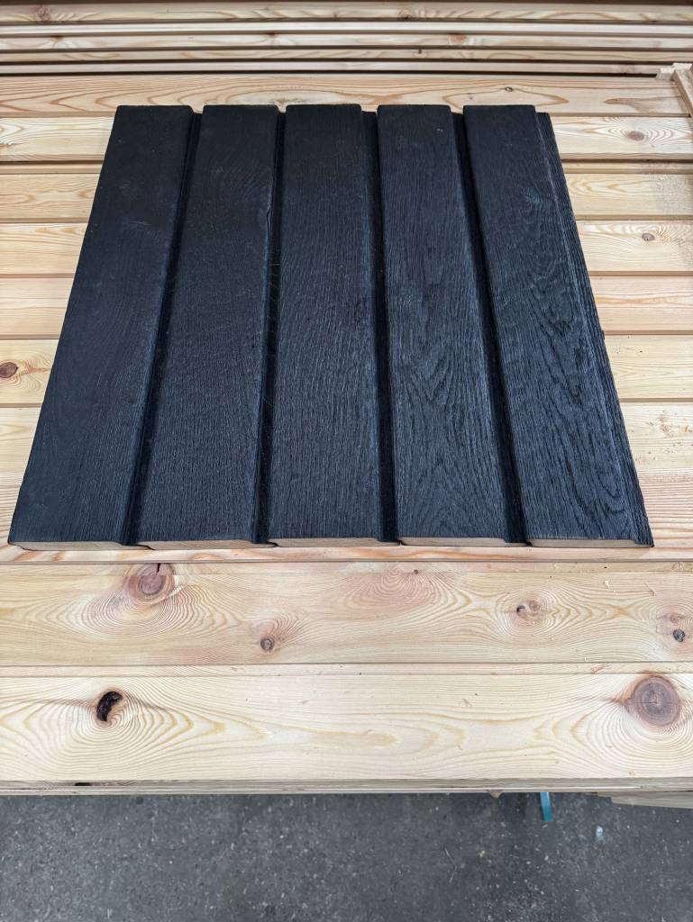 Charred Oak Timber Cladding Boards Shadow Gap - Timberulove